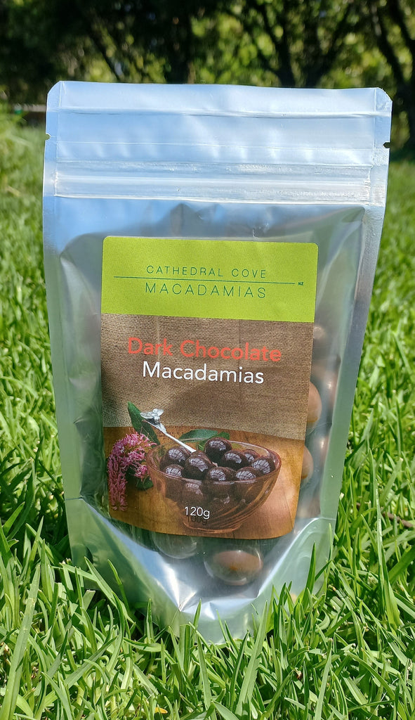 Dark Chocolate Coated Organic Macadamia Nuts 120g – Cathedral Cove ...